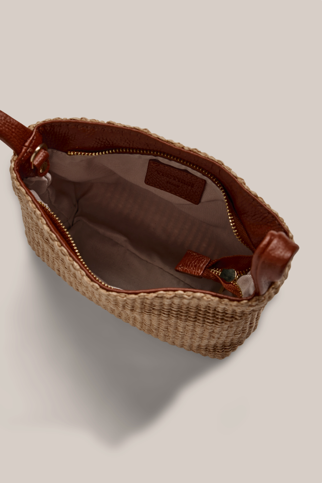 Jess Mini Tan Raffia Pouch – VESTIRSI – VESTIRSI ITALY LLC